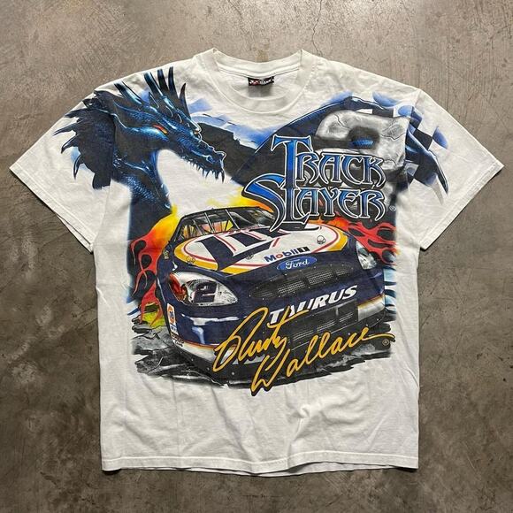 Nascar | Shirts | Vintage 99s Nascar Dragon Racing Graphic Tee Mens ...